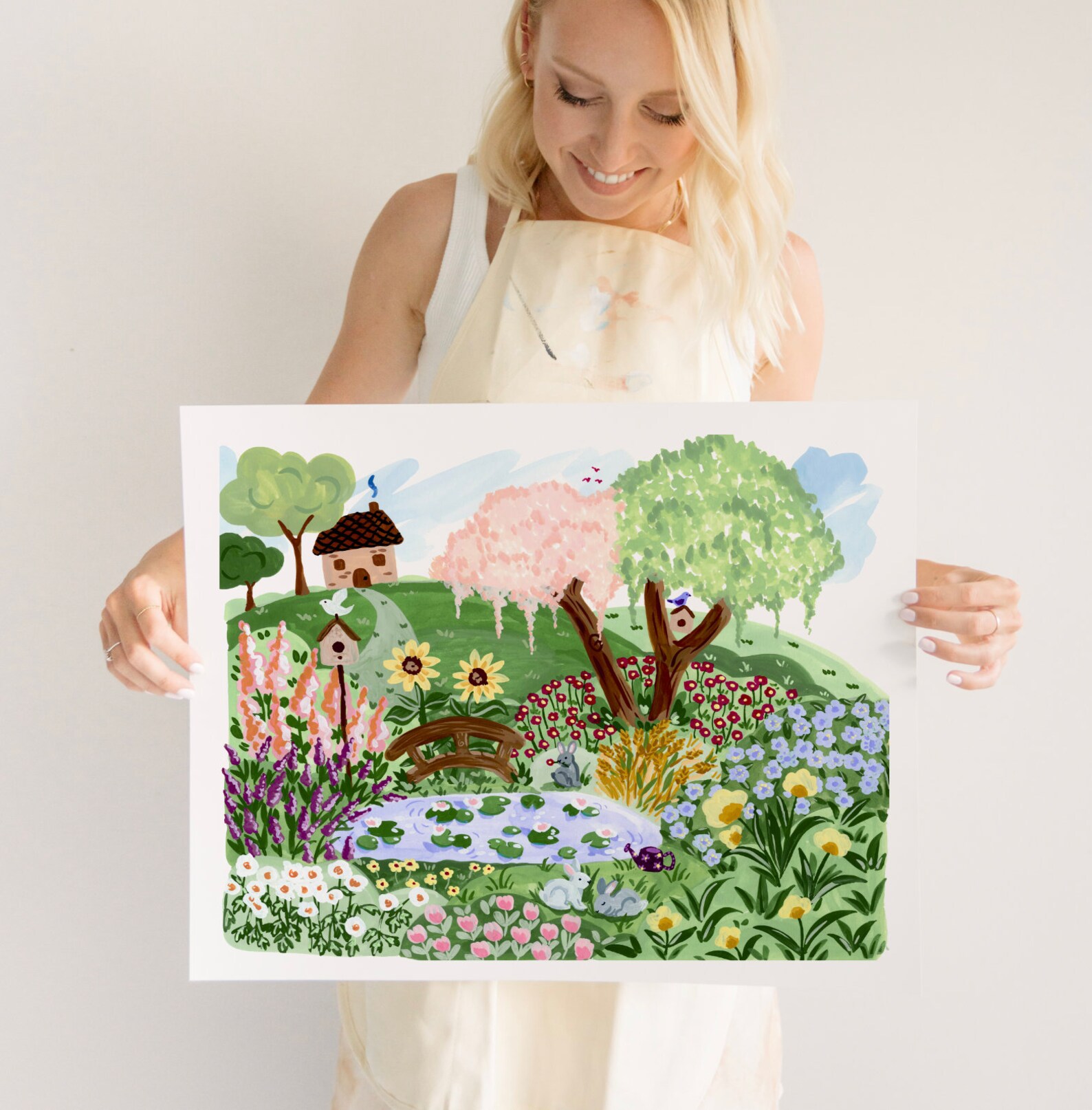 English Spring Garden Art Print Floral Wall Art Summer - Etsy