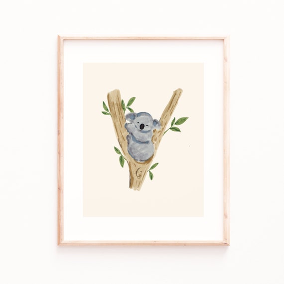 Koala Art Print Kids Room Decor Animal Wall Art Animal - Etsy