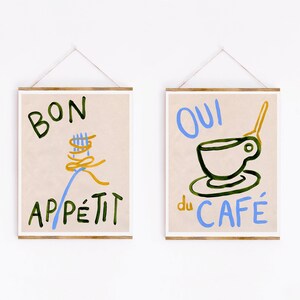Kitchen Poster Prints, Pasta and Coffee, European French Art Prints ...