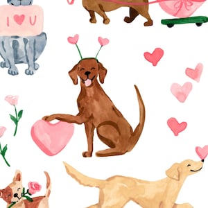 PRINTABLE Valentine's Day Art Print, Dogs Valentine, Classroom Decor ...