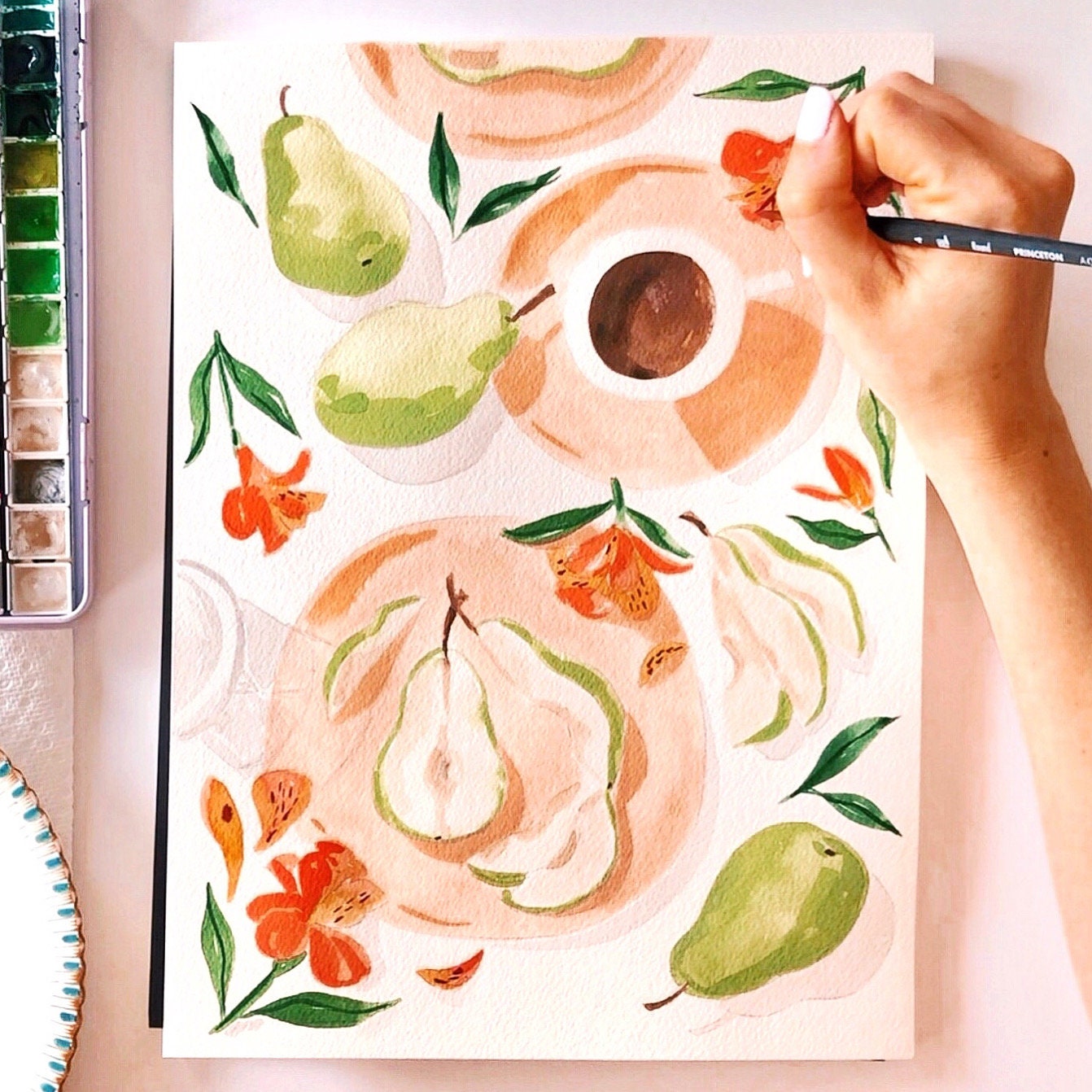 Pretty Pears Art Print Sabina Fenn Illustration Hand | Etsy