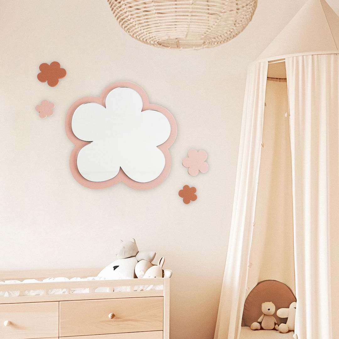 Flower Nursery Mirror, Daisy Mirror, Nursery Decor, Flower Wall Mirror ...