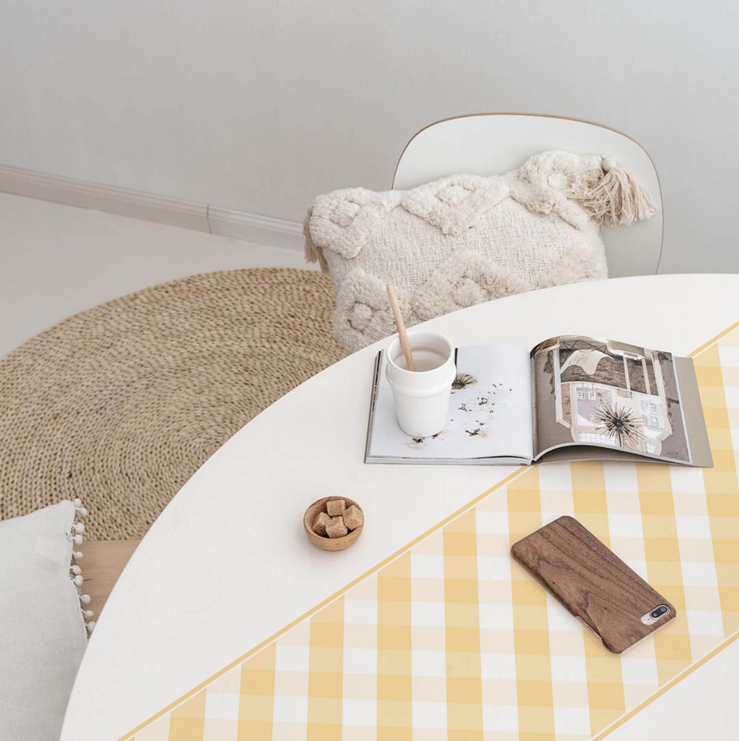 Yellow Table Runner, Spring Table Runner, Pastel Desk Mat, Table ...