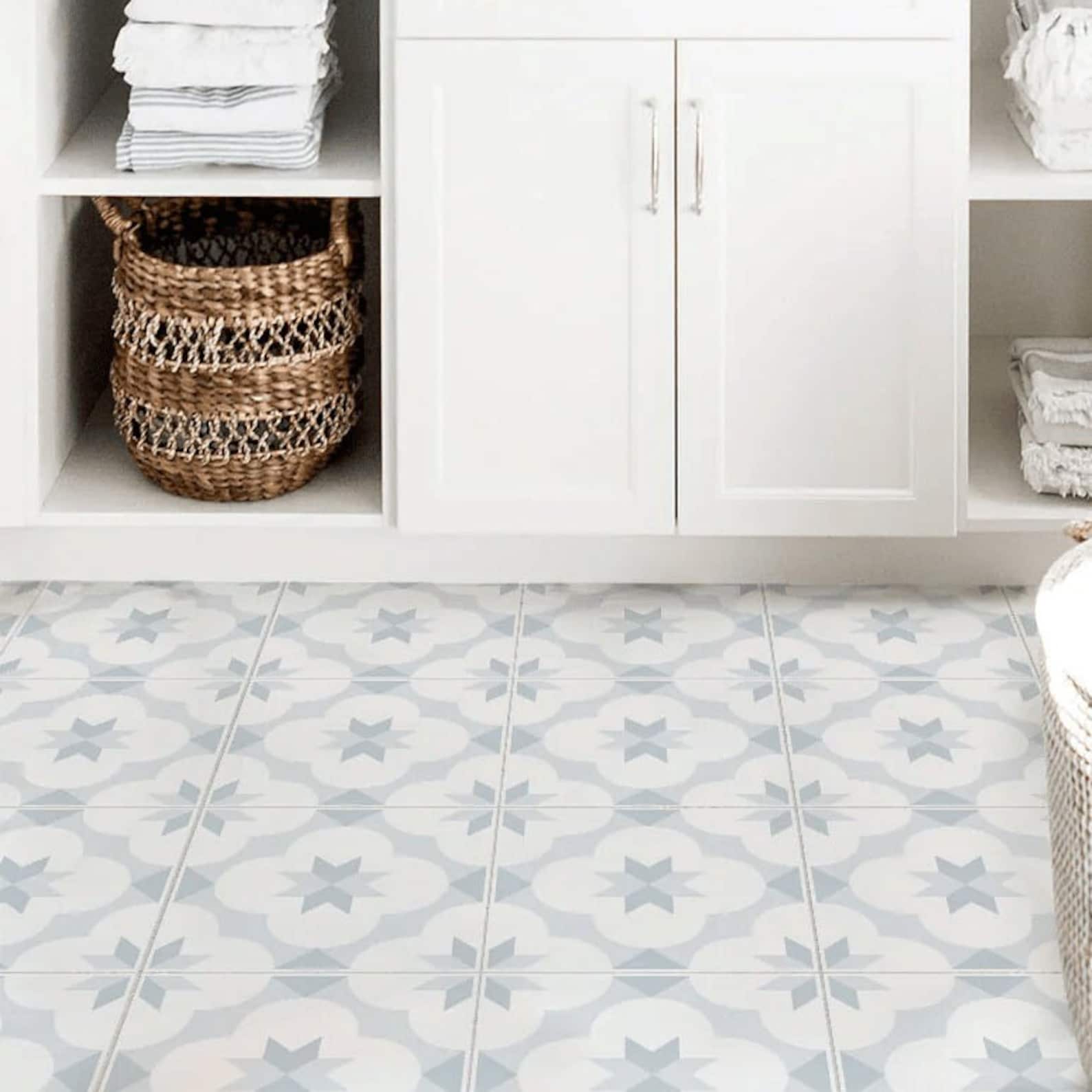 Peel and Stick Floor Tile Bathroom, Tile Stickers Floor, Floor Vinyl ...