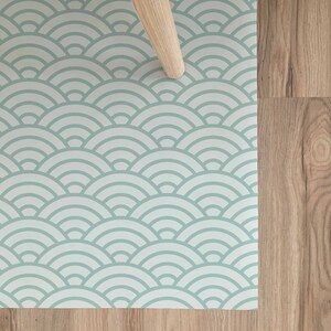 Japanese Waves Vinyl Rug, Vinyl Carpet, Pvc Mat, Kitchen Rug - Etsy