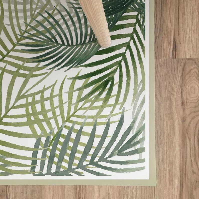 Tropical Watercolor Kitchen Rug Vinyl Floor Mat Kitchen | Etsy