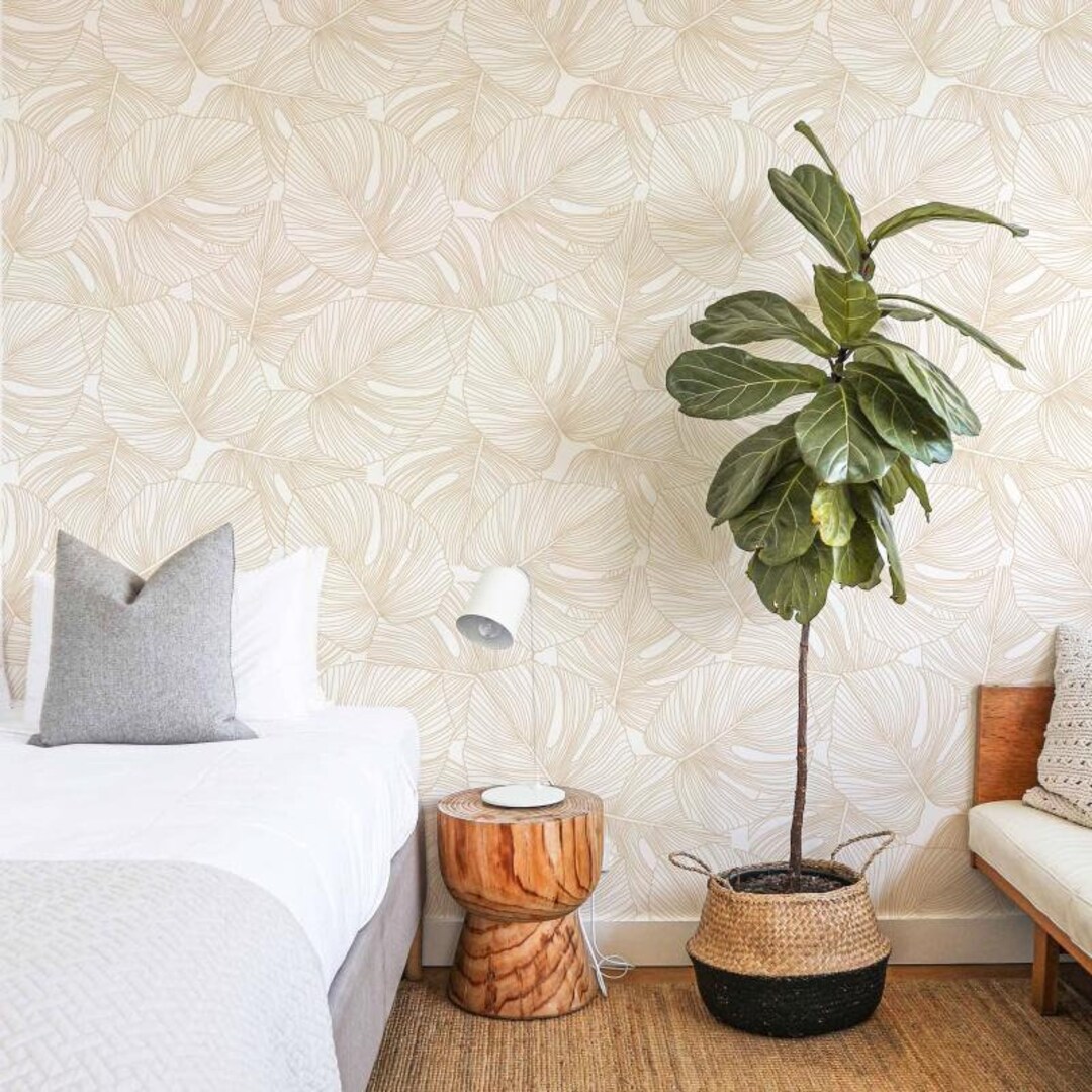 Palm Leaves Wallpaper, Removable Wallpaper, Wallpaper, Peel and Stick ...