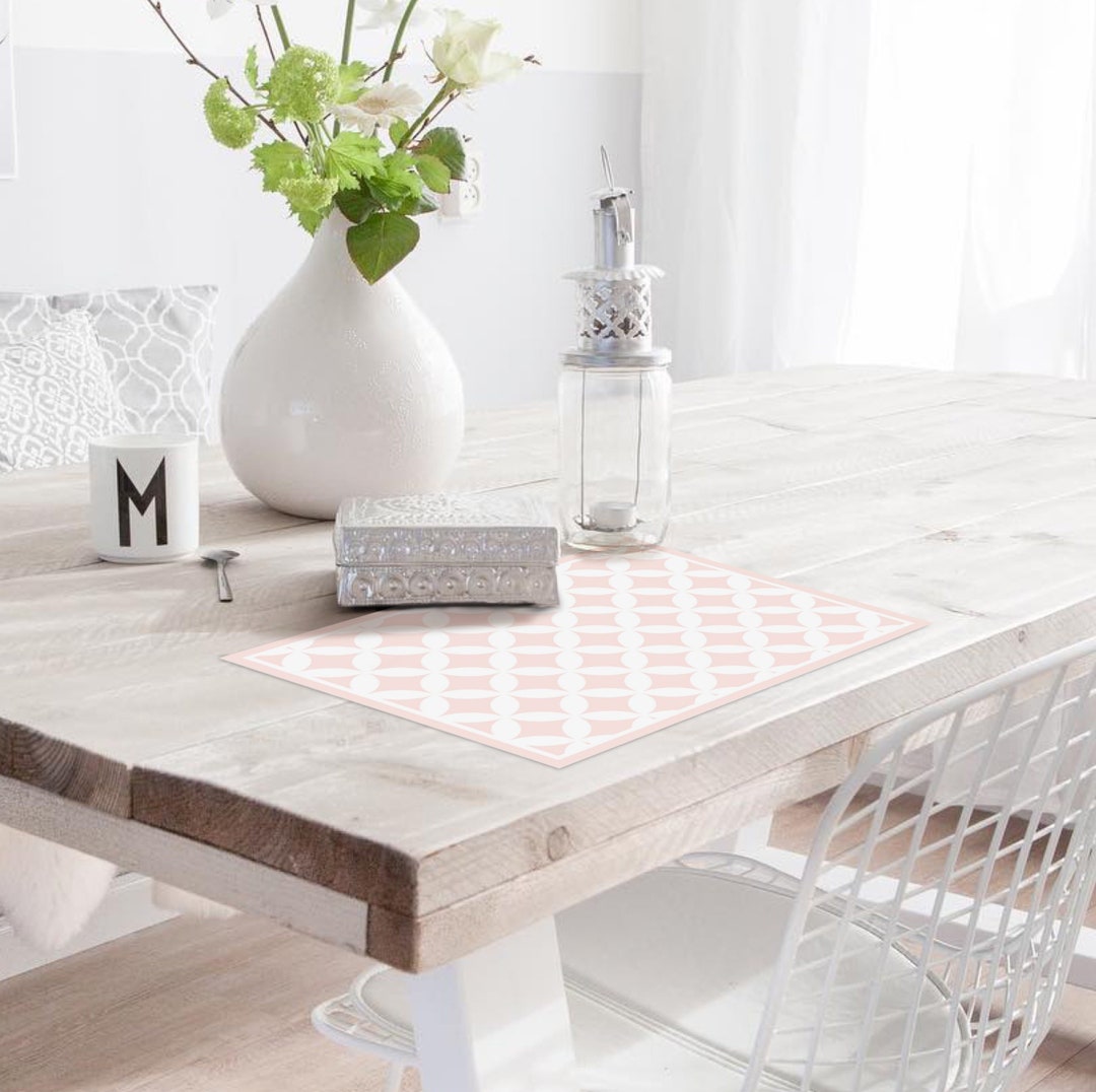 Pink Placemats, Spring Placemats, Mauve Placemats, Vinyl Table Mat ...