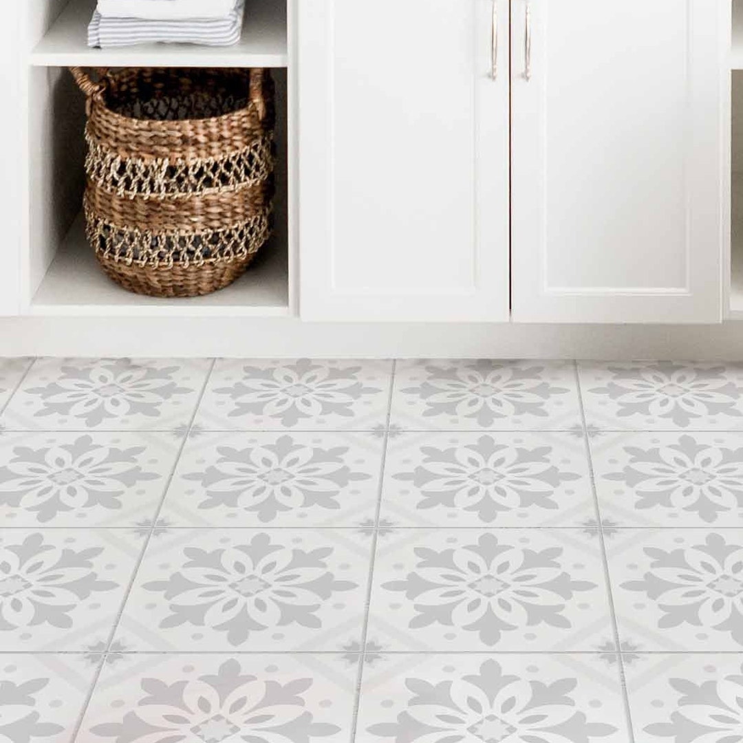 Peel and Stick Vinyl Floor Tile, Linoleum Flooring, Custom Floor Decal ...