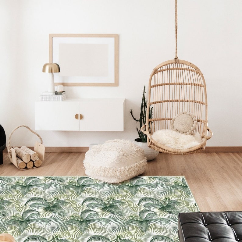 Tropical Watercolor Kitchen Rug Vinyl Floor Mat Kitchen | Etsy