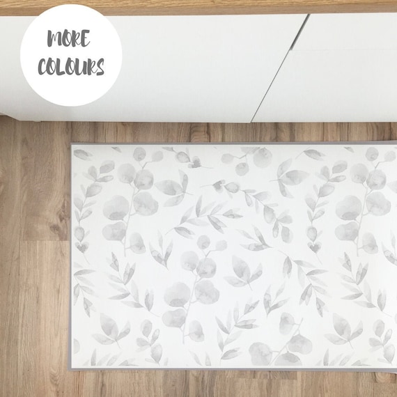 Vinyl Floor Mat Watercolor Vinyl Floor Mat Kitchen Vinyl | Etsy