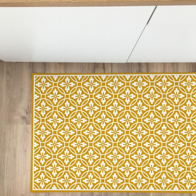 Kitchen Rug Vintage Linoleum Rug Vinyl Carpet Pvc Mat | Etsy