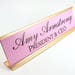 Personalized Desk Name Plate Nameplate Plaque Pink With Rose | Etsy