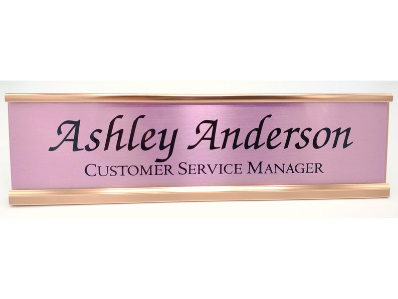 Personalized Desk Name Plate Nameplate Brushed METALLIC Pink - Etsy