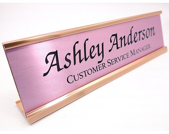 Personalized Desk Name Plate Nameplate Plaque Pink With Rose - Etsy