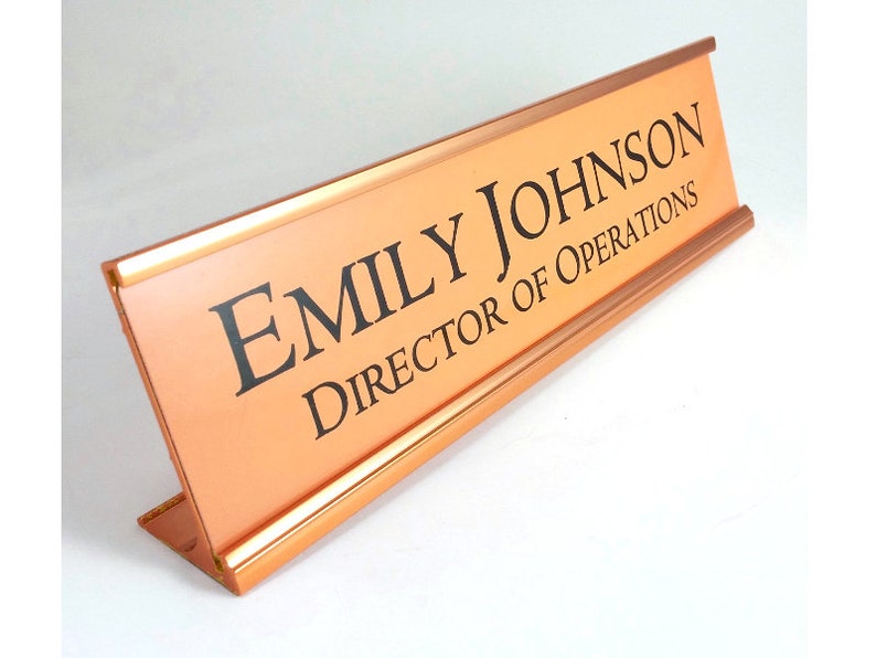 Personalized Desk Name Plate Nameplate Plaque Orange With Rose | Etsy
