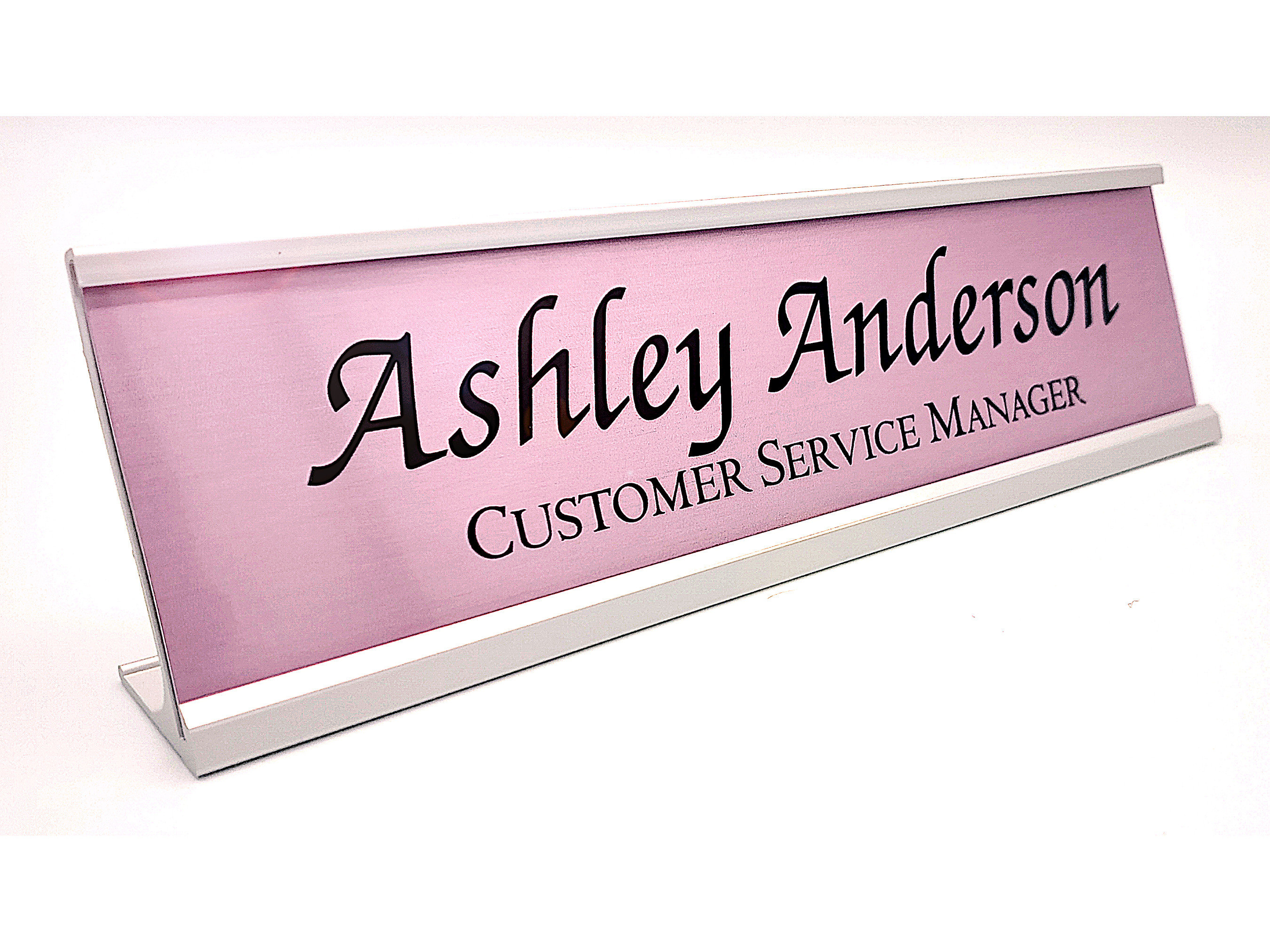 Personalized Desk Name Plate Nameplate Brushed METALLIC Pink | Etsy