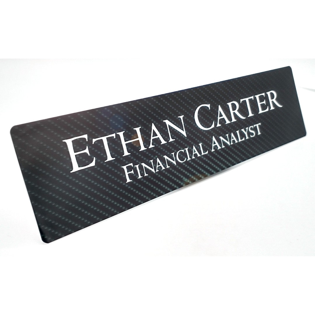 2x8 Custom Imprinted Name Plate Gloss Carbon Fiber Look Fits Standard ...