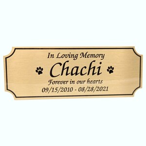 Pet Memorial Imprinted Brushed Gold Aluminum 1.5 X 4 Urn Marker Memory ...