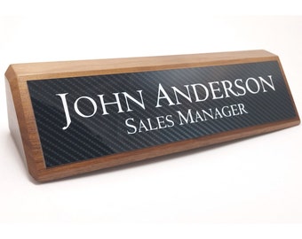 Desk Name Tag Holder / Desk Business Card Holder / Desktop - Etsy