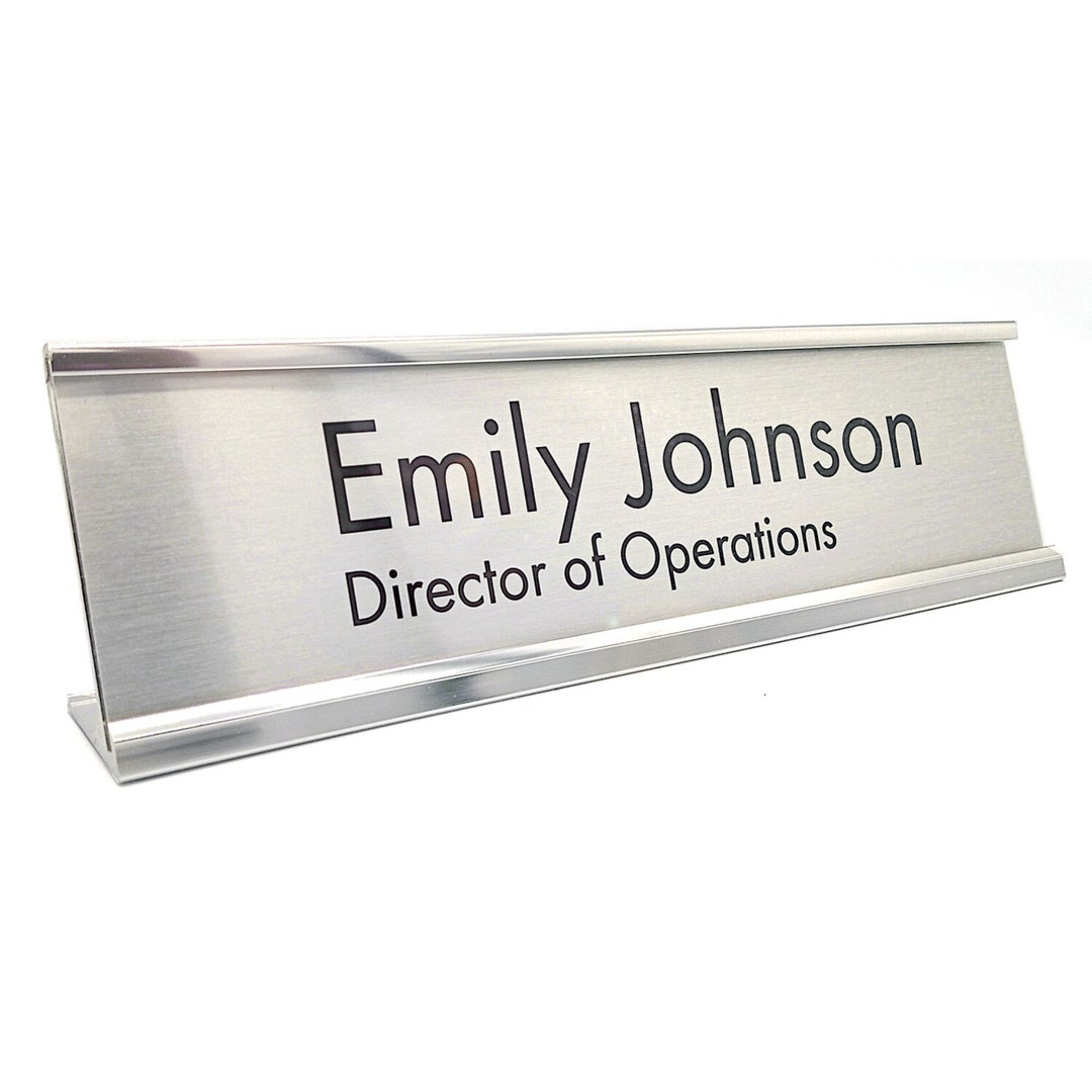 Silver Desk Name Plate 2x8 Inches Modern Office Decor Corporate Gift - Etsy