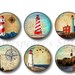 Lighthouse Magnets Set of Six 1.5 Inch Magnets Nautical Ocean Kitchen ...