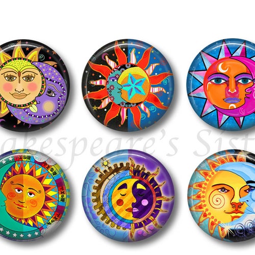 Beautiful Moon Art Magnets Refrigerator Magnets Set of 6 - Etsy
