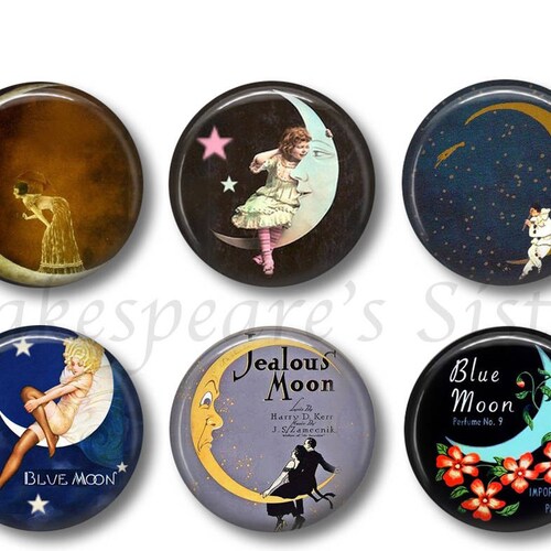 Beautiful Moon Art Magnets Refrigerator Magnets Set of 6 - Etsy