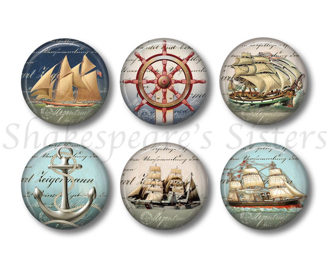 Nautical Art Fridge Magnets Clipper Ship Magnets Sailing Ships 6 ...