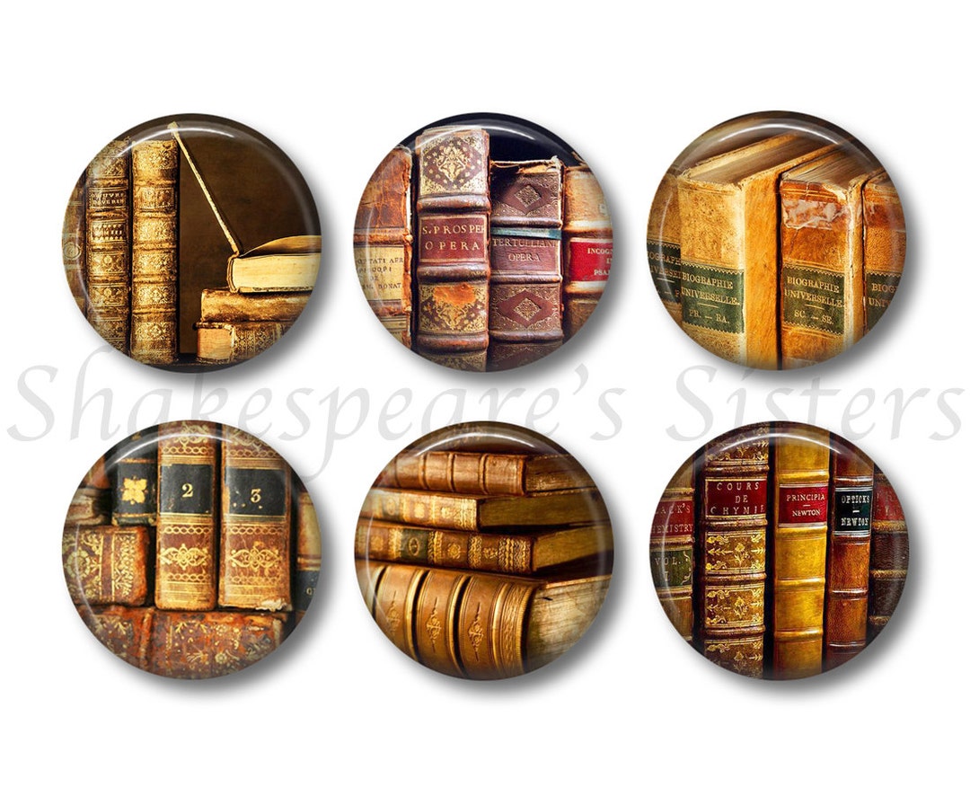 Book Lover Old Book Magnets 6 Magnets 1.5 Inch Magnets Kitchen Magnets ...