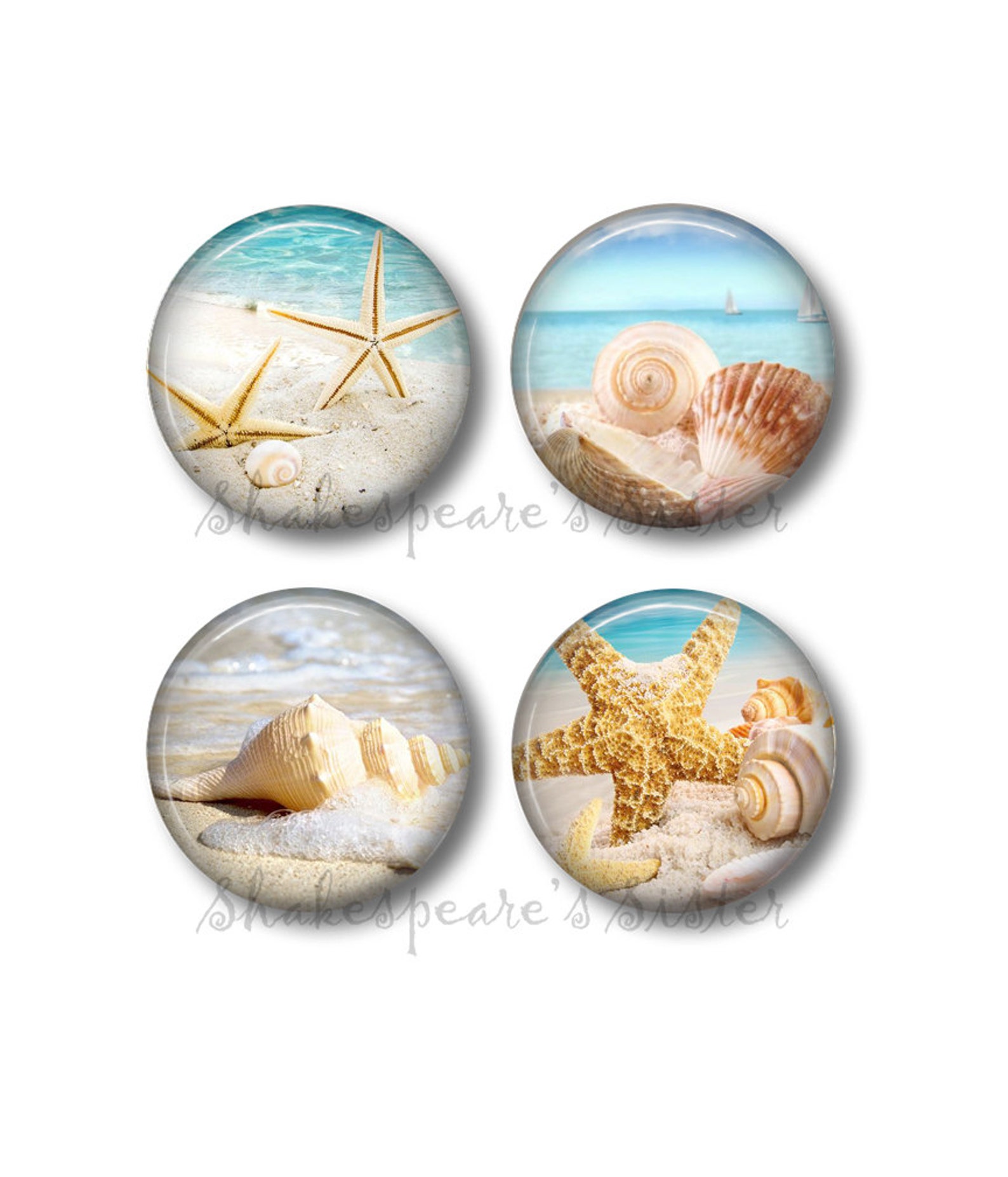 Beach Kitchen Fridge Magnets Beach Magnets 4 Magnets | Etsy