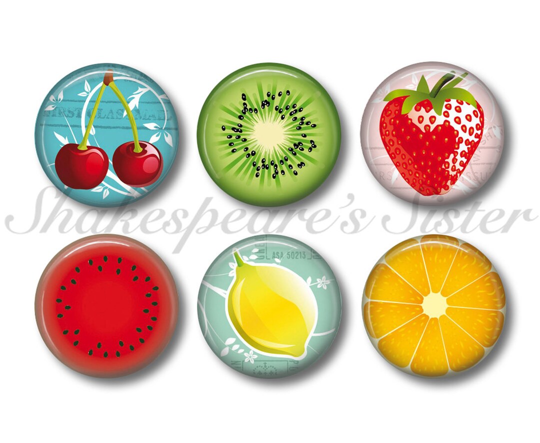 Fruit Magnets Fridge Magnets 6 Magnets 1.5 Inch Magnets Kitchen Magnets ...