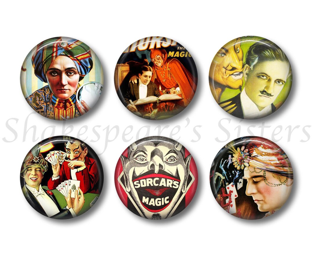 Magician Magnets Fridge Magnets Magic Decor 6 Magnets 1.5 Inch Magnets ...