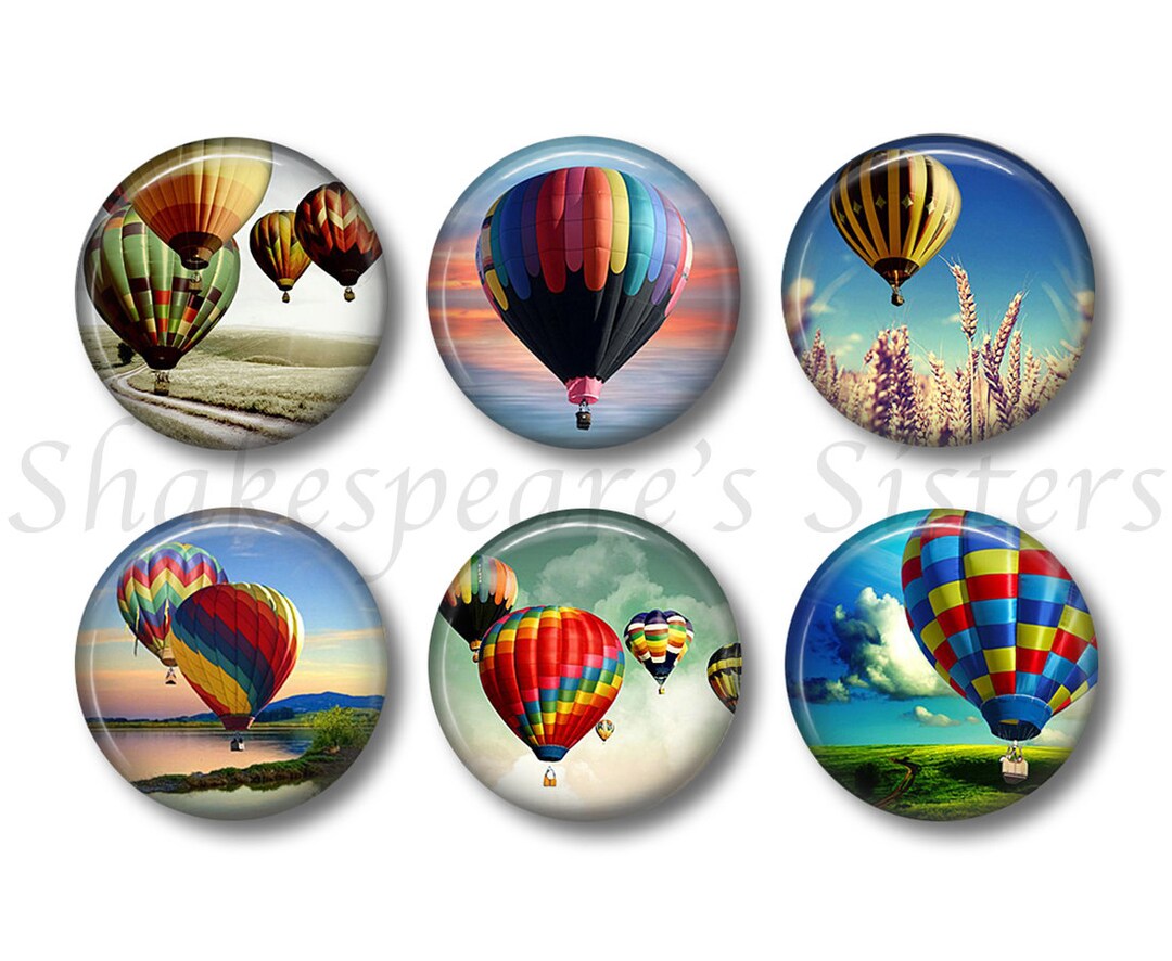 Hot Air Balloon Fridge Magnets 6 Magnets Hot Air Balloon Magnets 1.5 ...