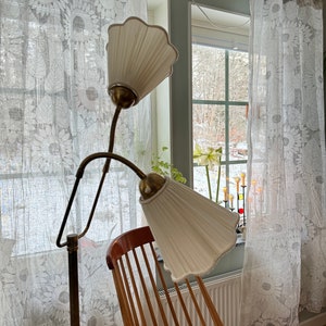 2 Swedish Sheer Curtains in Linen Fabric Sunflowers Design Viola ...