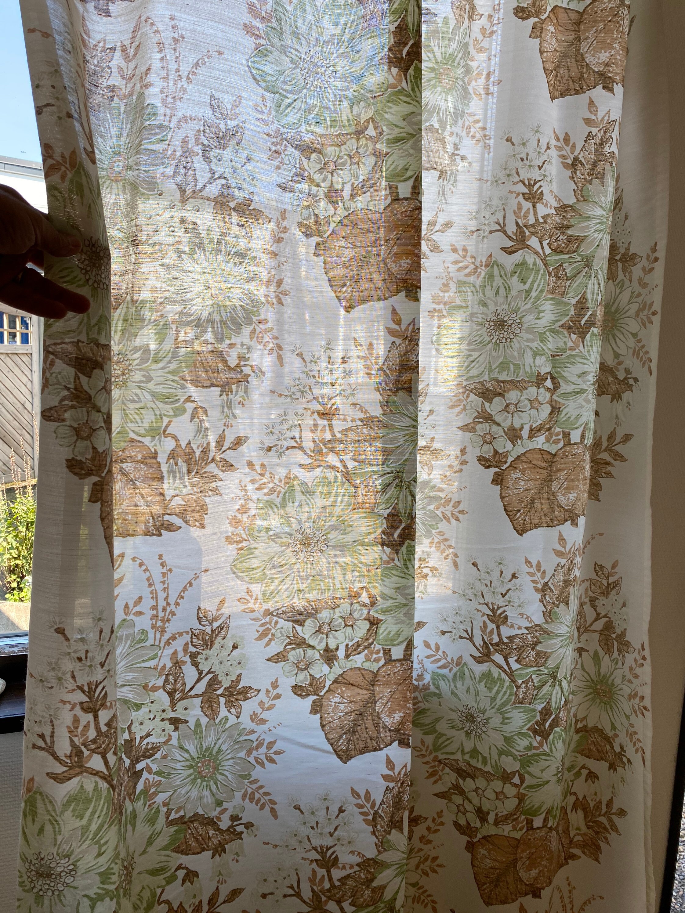 Scandinavian Sheer Curtains in Floral Fabric Made in Sweden in | Etsy