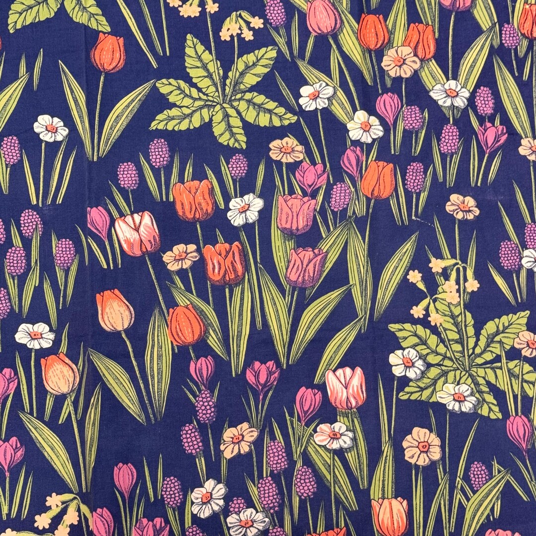 Swedish Floral Fabric, Tulips Drape, Johan Lindgren, Ljungbergs ...