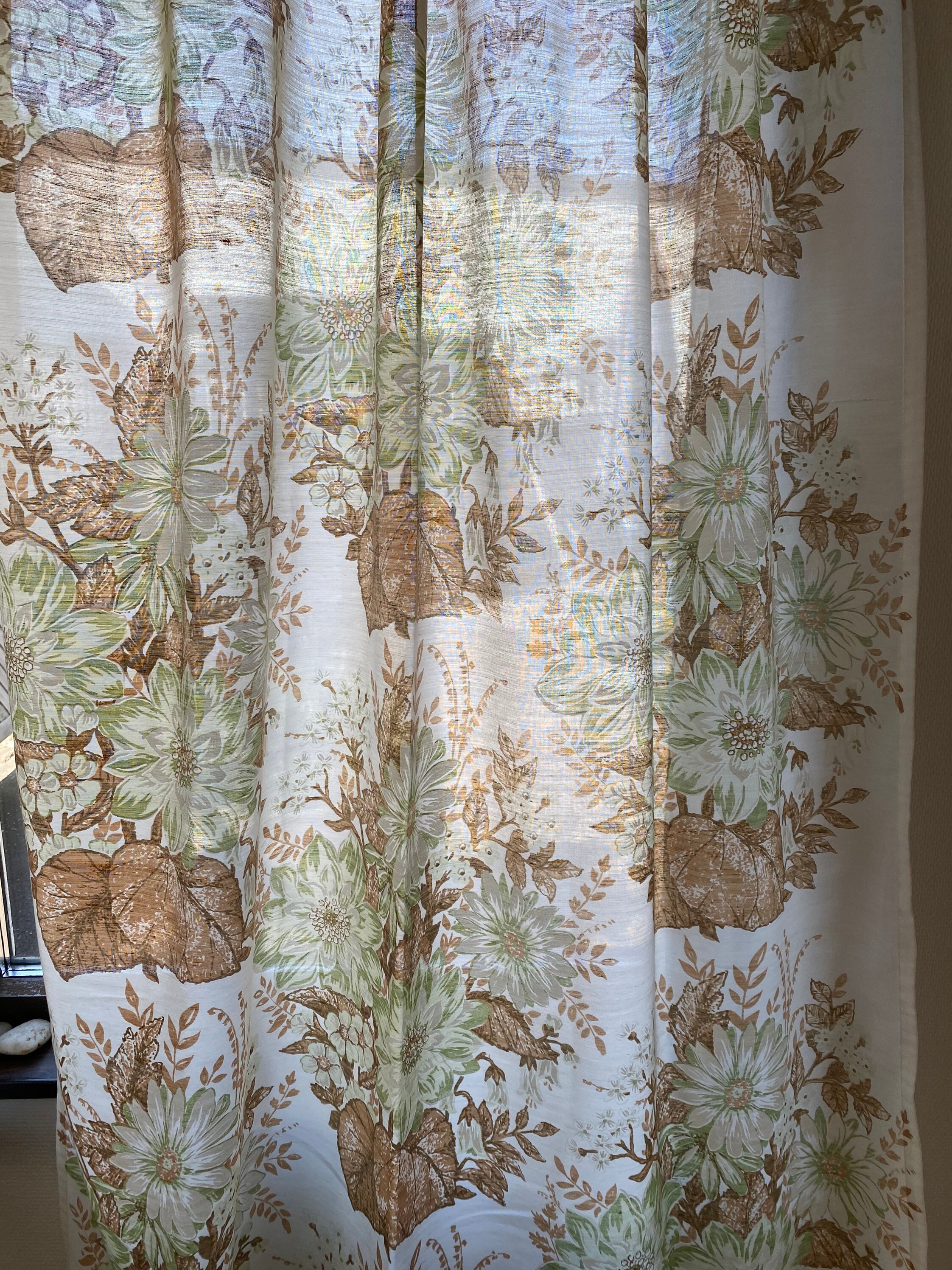 Scandinavian Sheer Curtains in Floral Fabric Made in Sweden in | Etsy