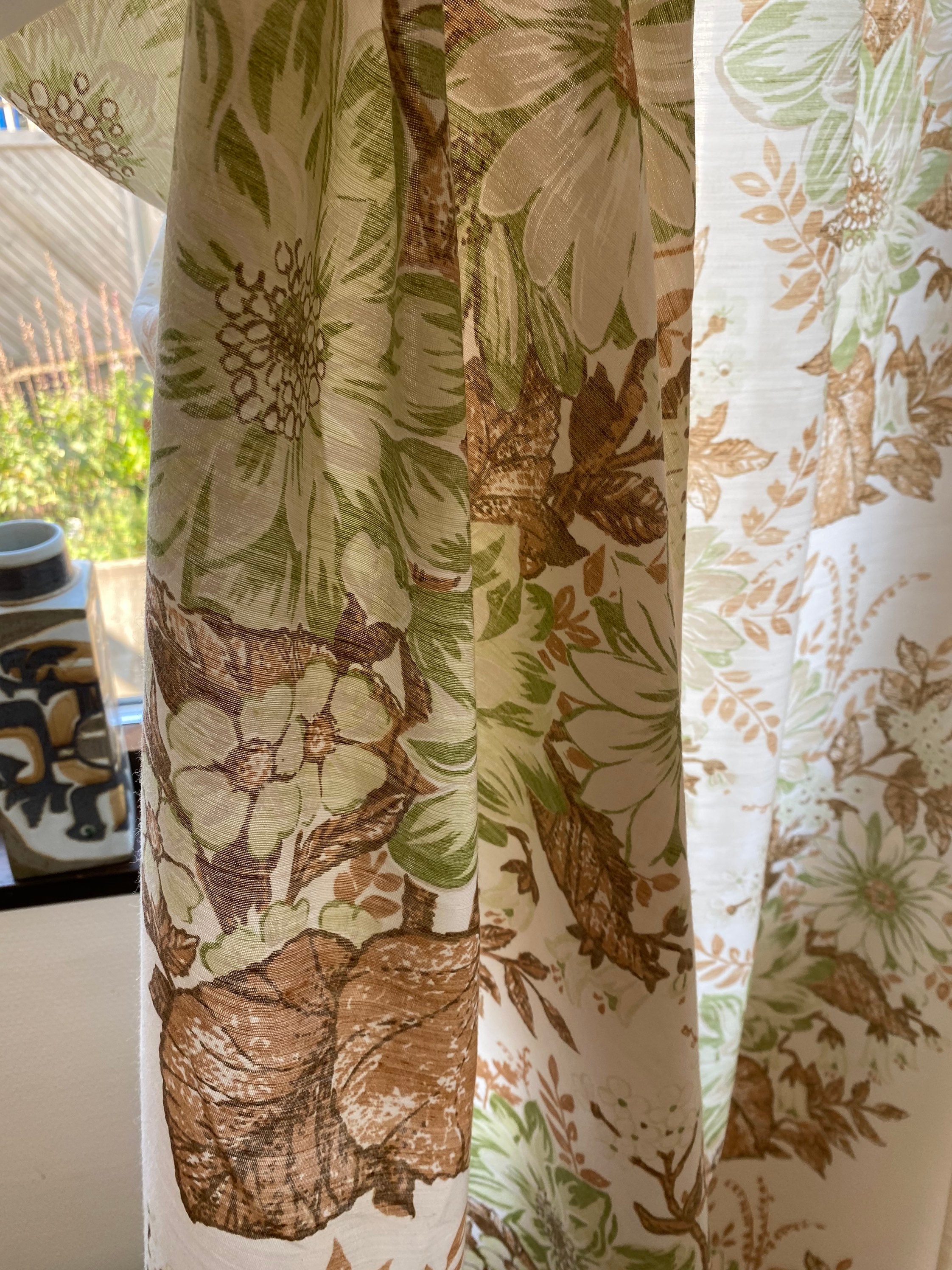 Scandinavian Sheer Curtains in Floral Fabric Made in Sweden in | Etsy
