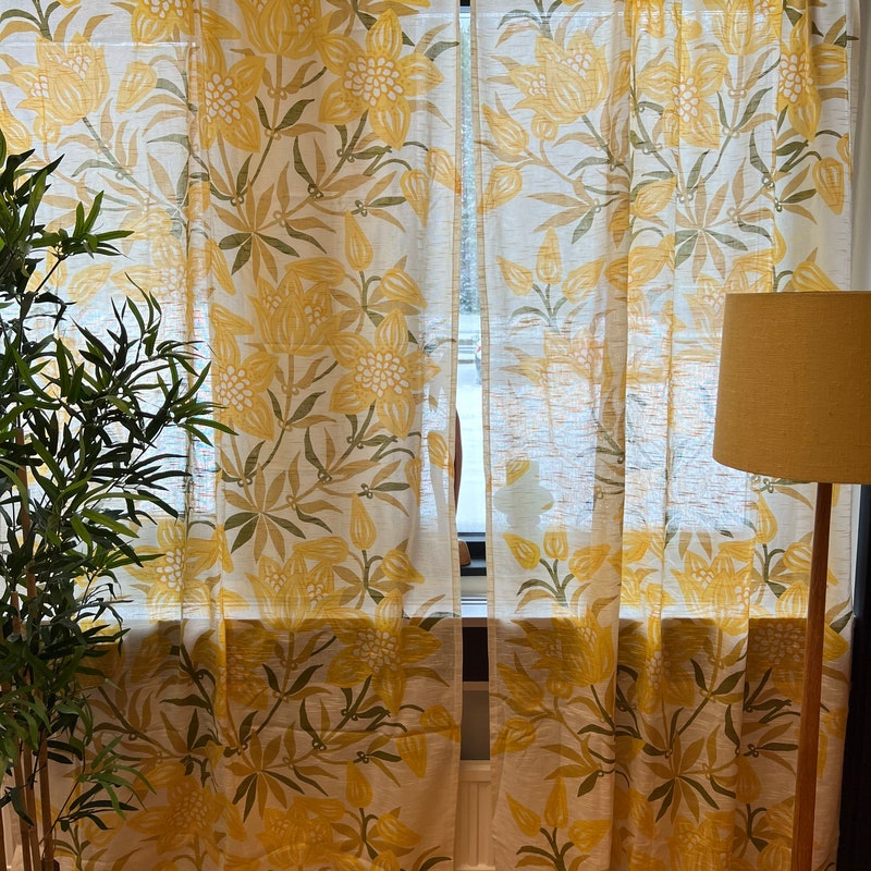 Yellow Curtains - Etsy