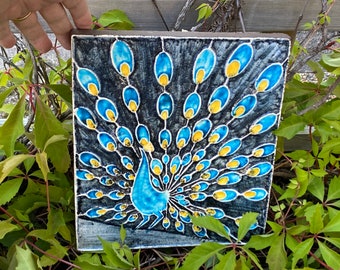 Peacock Blue Tiles - Etsy