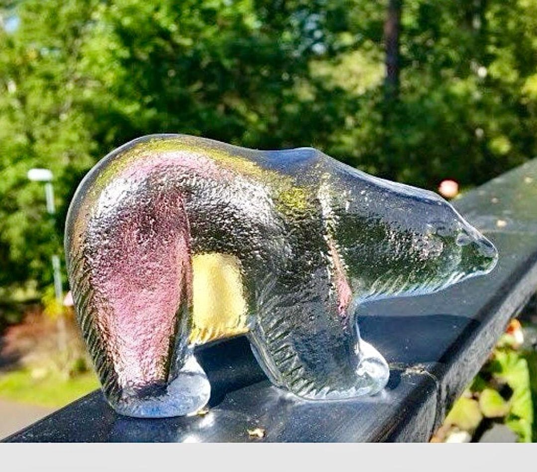 Lisa Larson Glass Figure Polar Bear, Swedish Paperweight Crystal, Royal ...