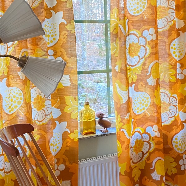 Retro Curtains - Etsy