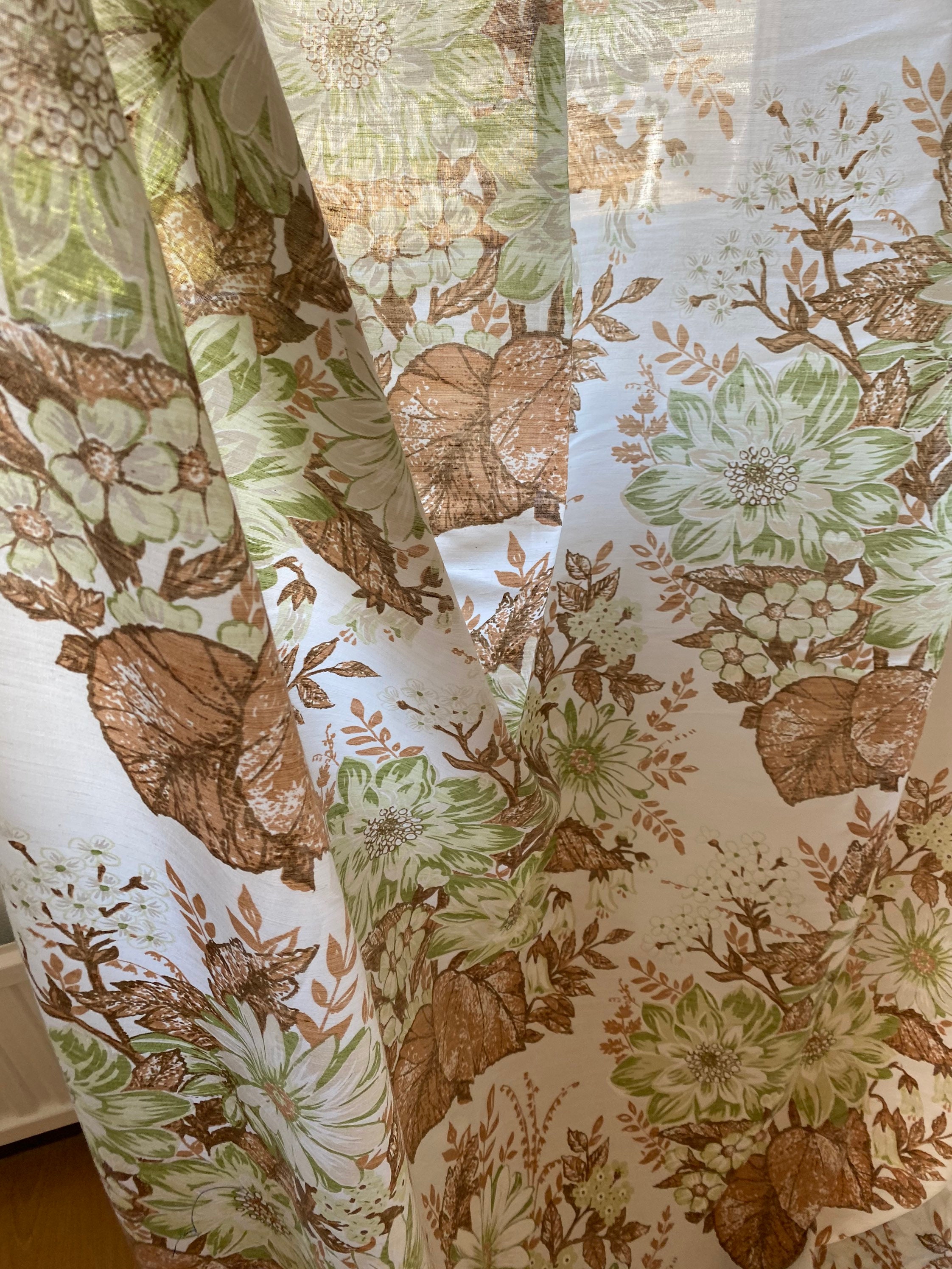 Scandinavian Sheer Curtains in Floral Fabric Made in Sweden in | Etsy