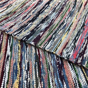 50's Swedish Handmade Multicolored Rag Rug, Vintage Cotton Rug ...