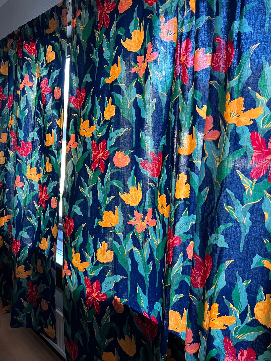 Vintage Swedish Curtains in Tulips Fabrics Tulipo by Ingela Backman ...