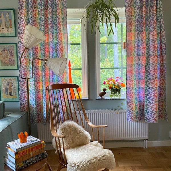 Geometric Curtains - Etsy UK