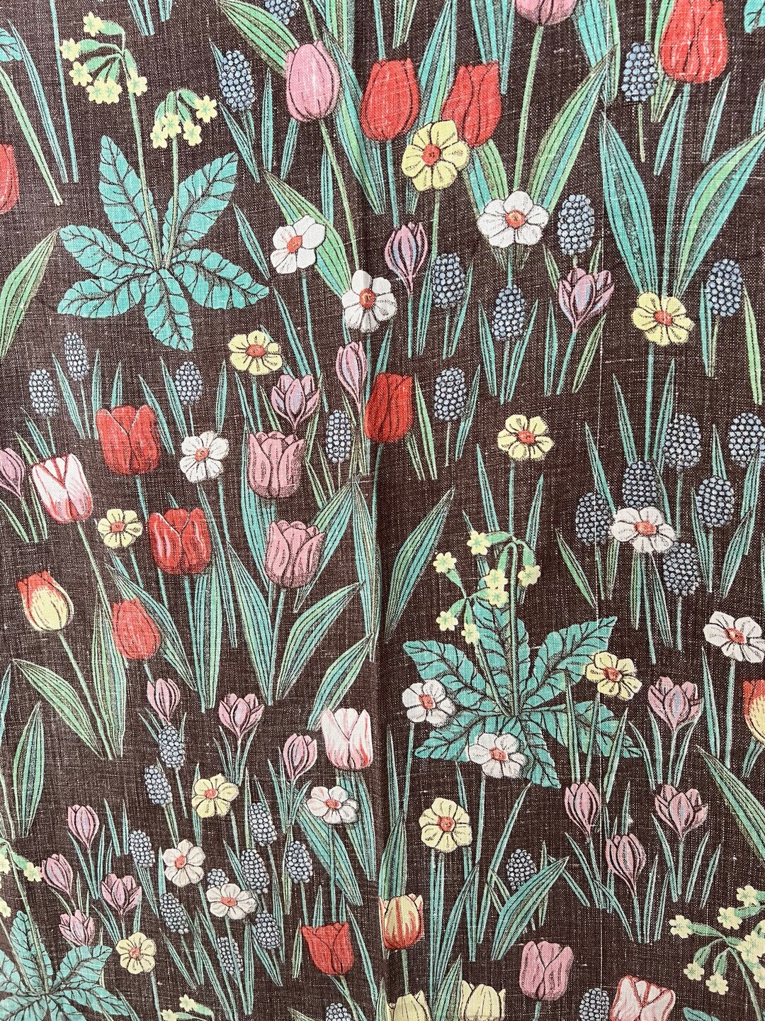 Swedish Floral Linen Fabric Tulips Ljungbergs Textiletryck 50s. - Etsy