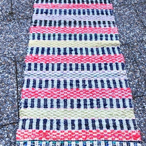 Vintage Swedish Rag Rug, Cotton Rug Runner,60s Handwoven Rug. - Etsy
