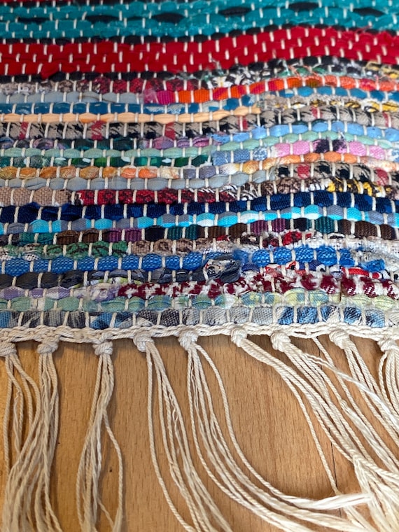 1970s Scandinavian Rag Rug Runner Multicolor Traditional | Etsy